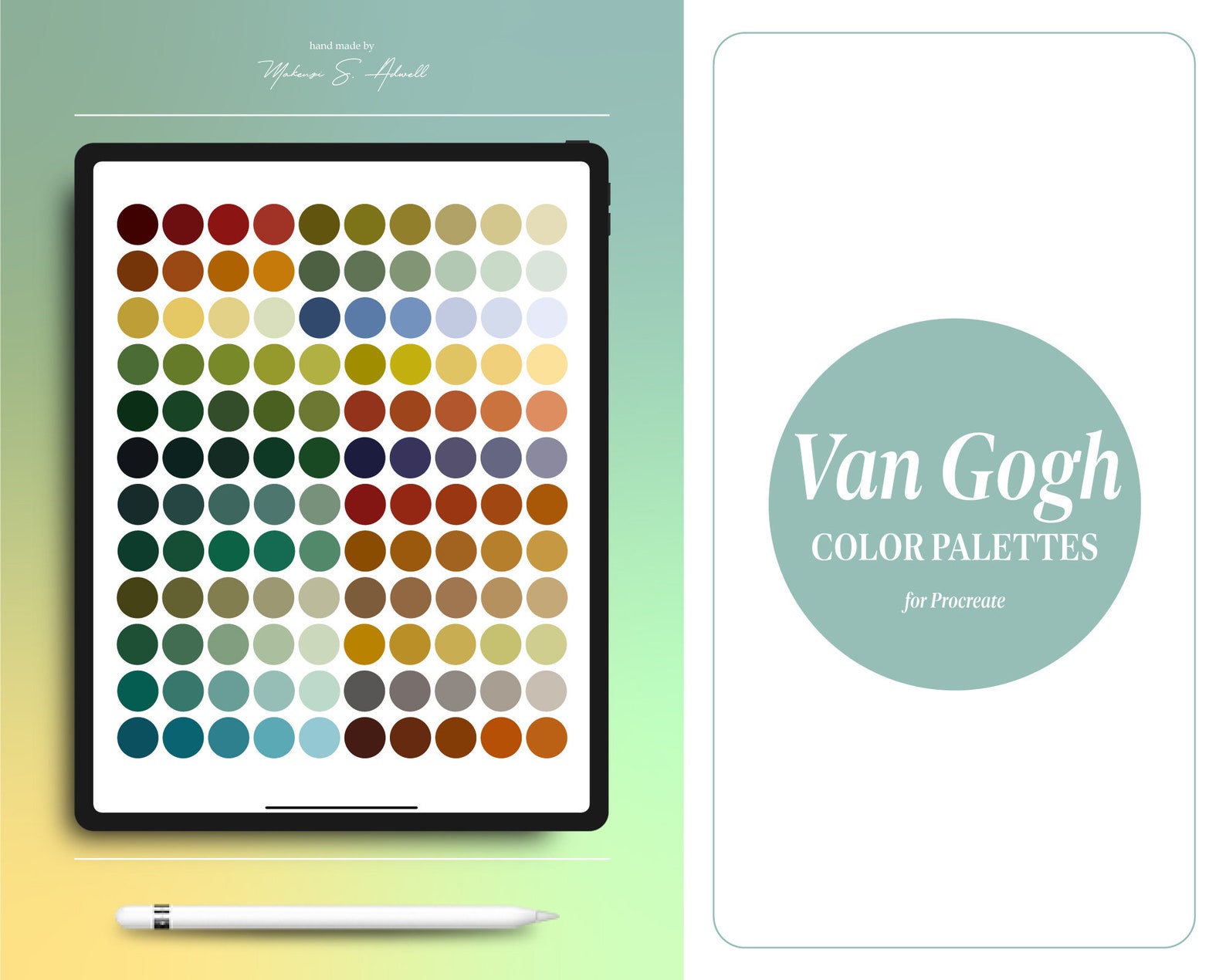 5 Vincent Van Gogh Color Palettes for Procreate 150 Hues | Etsy