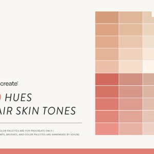 Fair Skin Color Palette for Procreate | Digital Color Swatches for iPad ...