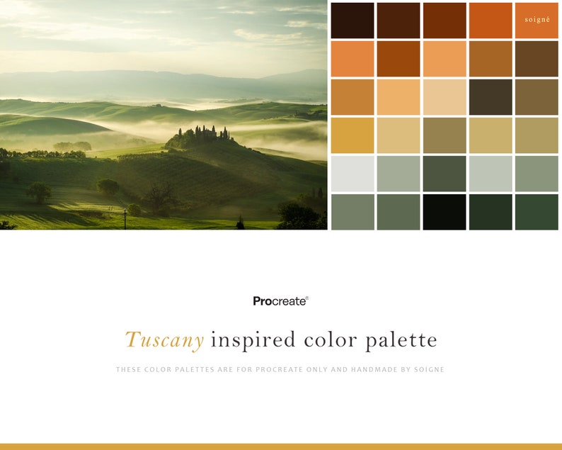 Warm Landscape Color Palette for Procreate - Etsy