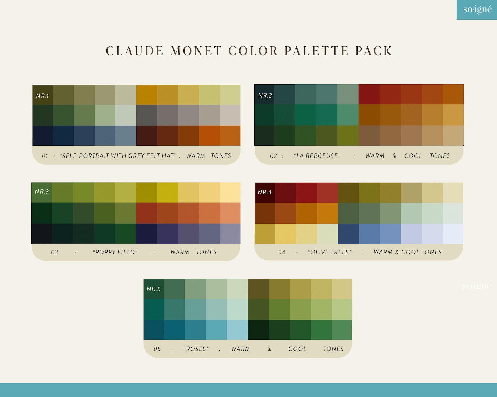 5 Vincent Van Gogh Color Palettes for Procreate - 150 Hues | Color ...