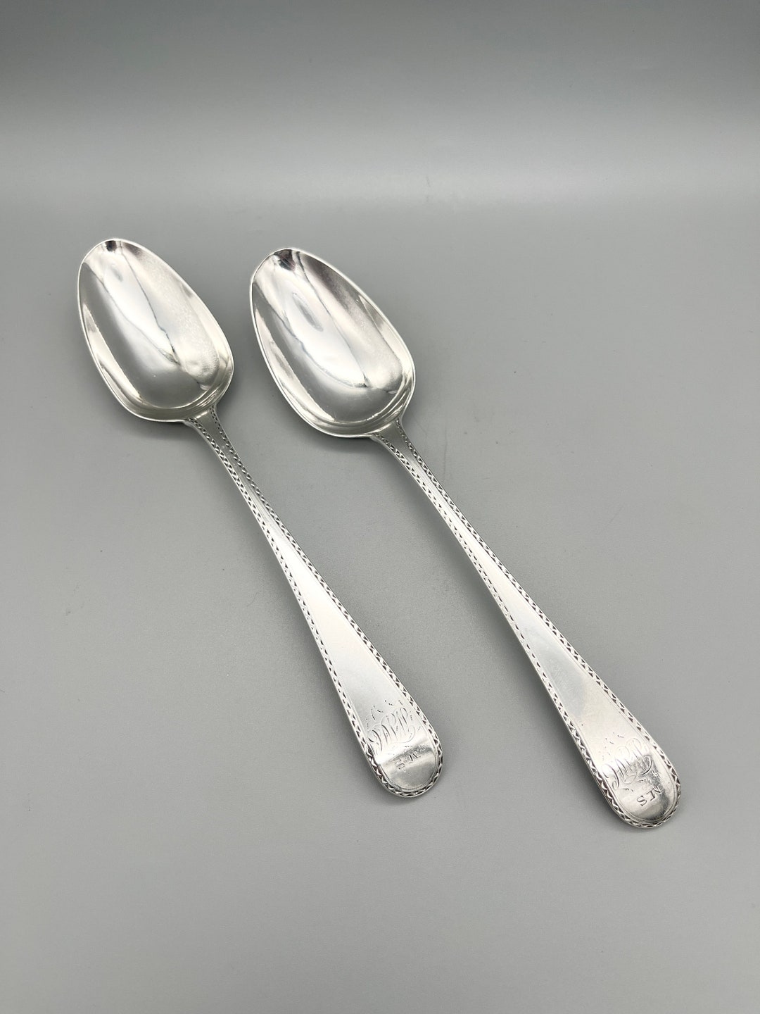 Pair of George III Sterling Silver Table Spoons, Thomas Chawner, London ...