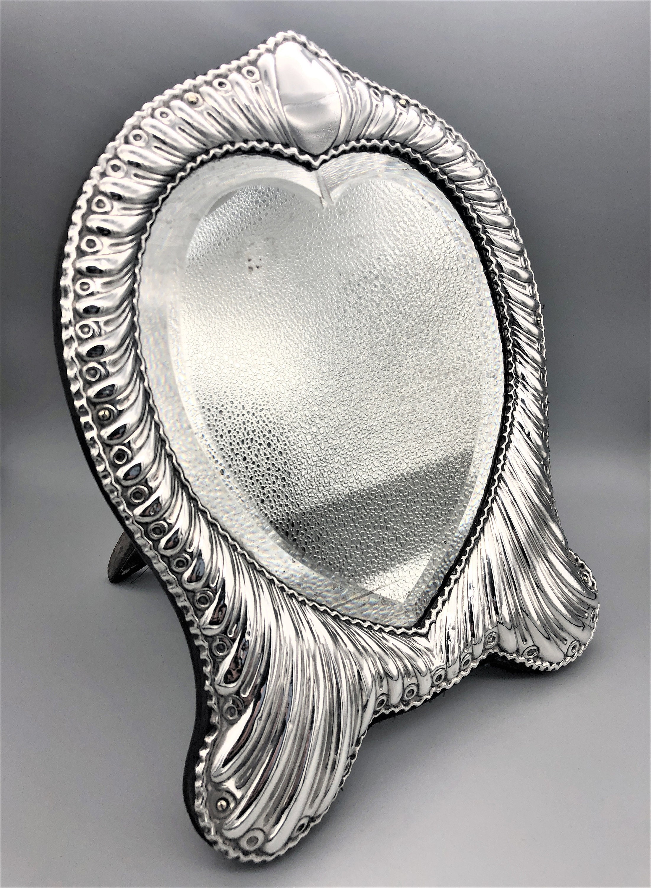 Victorian Sterling Silver Heart Shaped Dressing Table Mirror, William ...