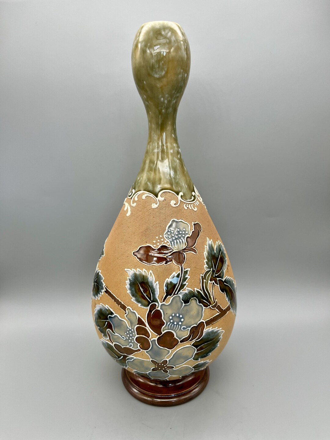 Edwardian Floral Vase, Eleanor Tosen, Royal Doulton, Lambeth, London, C ...