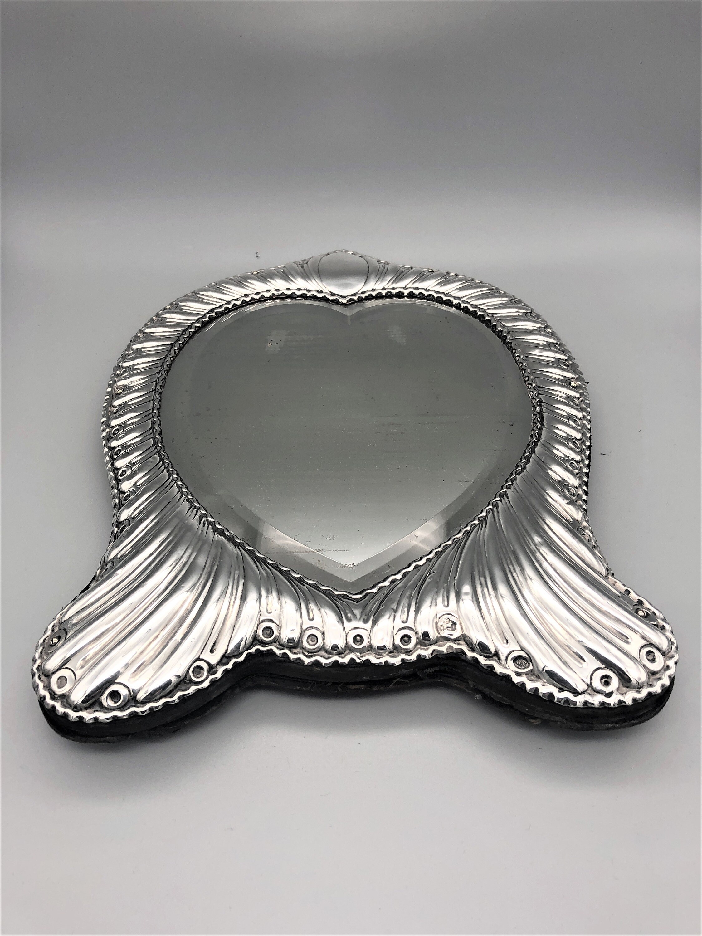 Victorian Sterling Silver Heart Shaped Dressing Table Mirror, William ...
