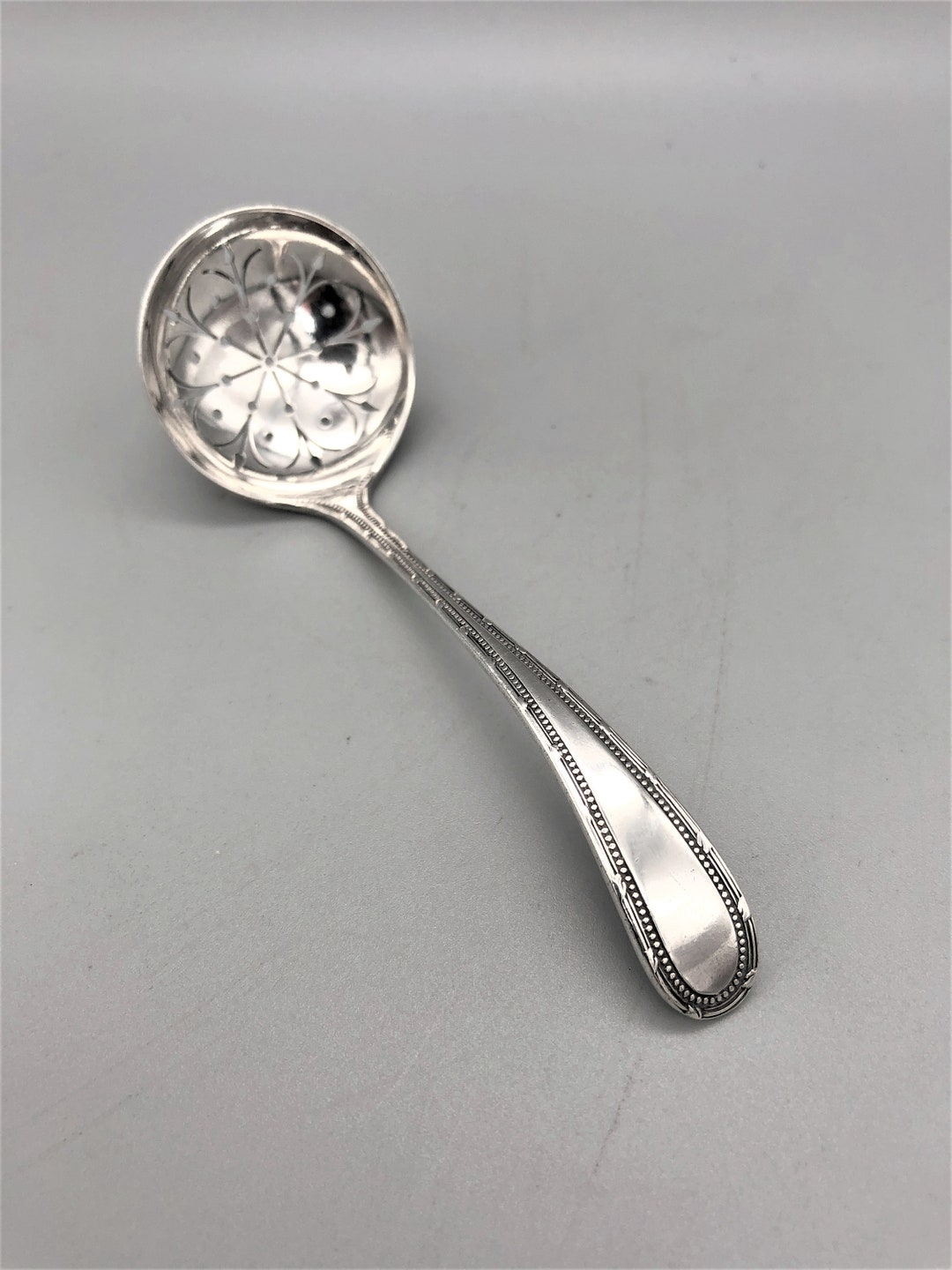 Edwardian Sterling Silver Sifter Spoon, Thomas Bradbury & Sons ...