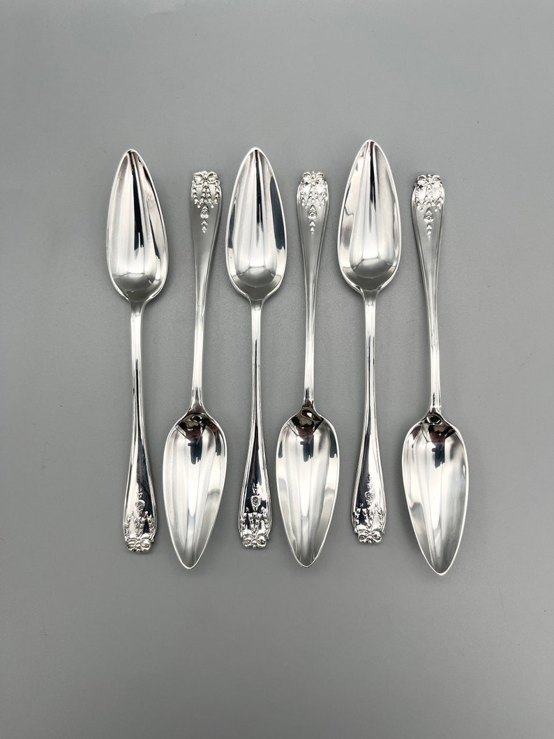 Set of Six George V Sterling Silver Grapefruit Spoons, Josiah Williams ...