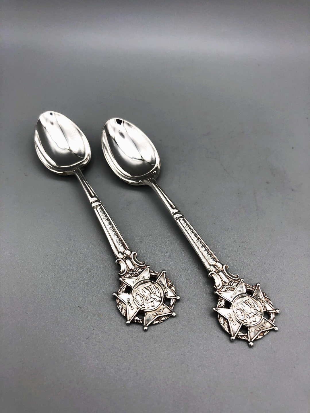 Pair of George V Sterling Silver Rifle Club Prize Spoons, Walter ...