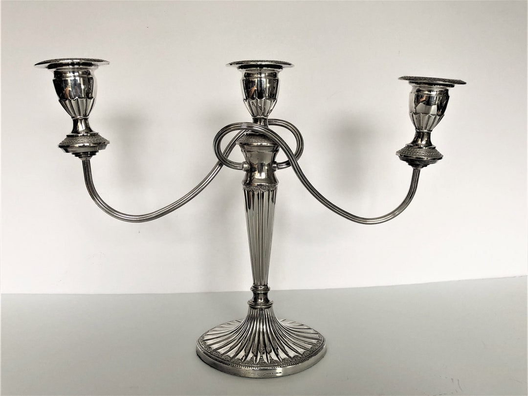 Mid-century Silver Plate 3 Sconce Candelabrum, Falstaff Plate ...