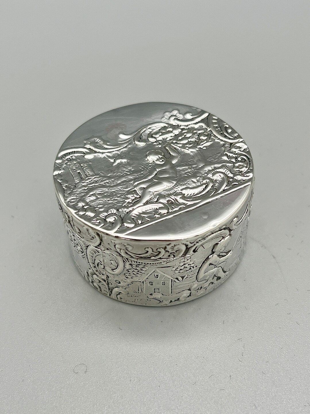 Victorian Sterling Silver Trinket Box, Eustace G. Parker, London Import ...