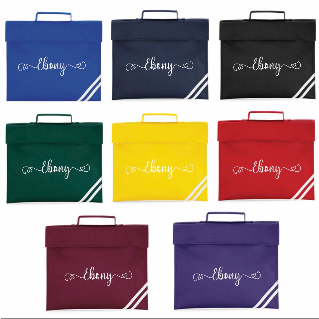 Personalised Name Classic Book Bag, Back to School Unique Gift - Etsy UK