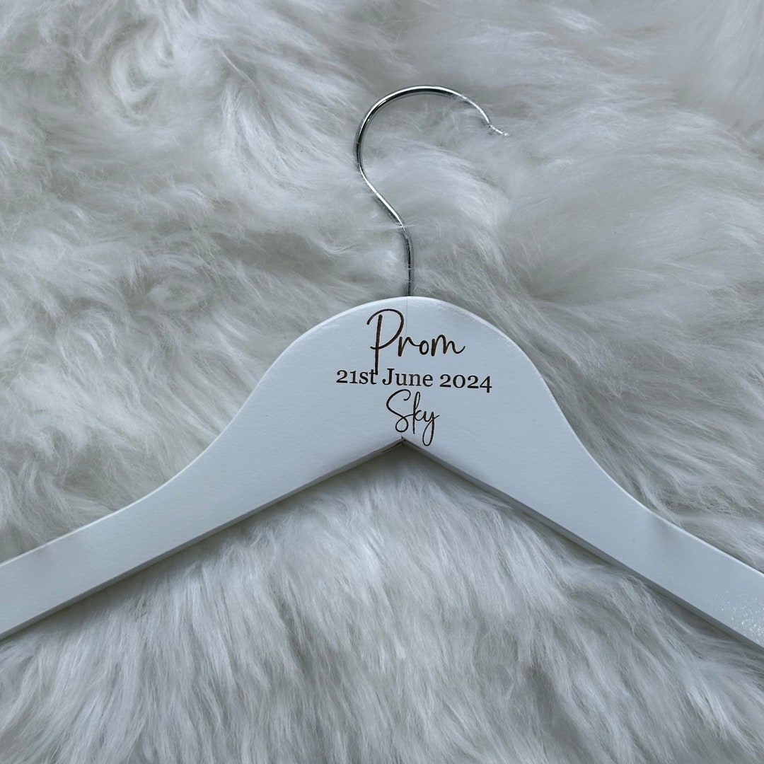 Personalised Prom Hanger, Laser Engraved Wooden Hanger, Wooden With ...