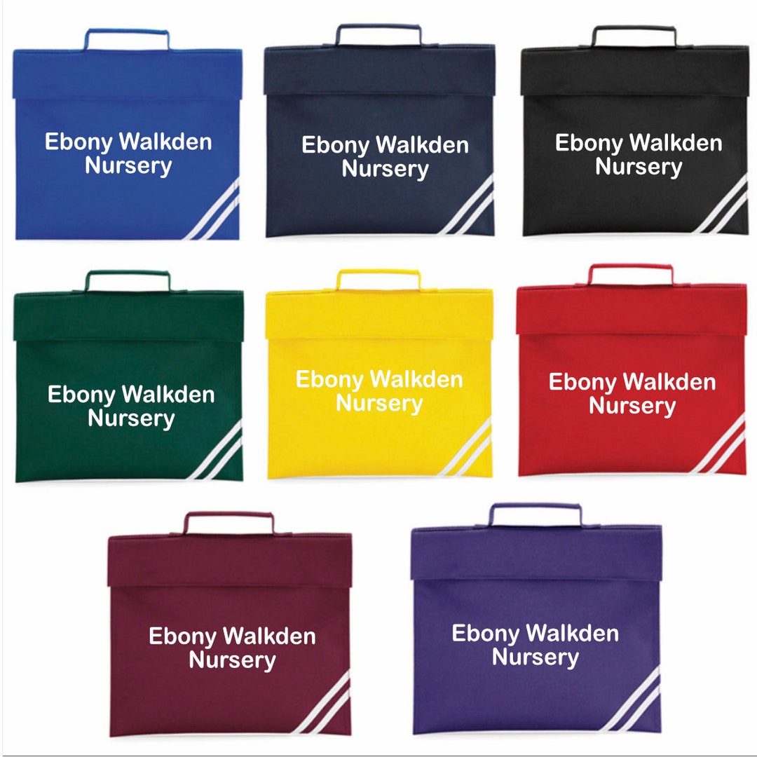 Personalised Name and class classic book bag Back to school unique gift ...