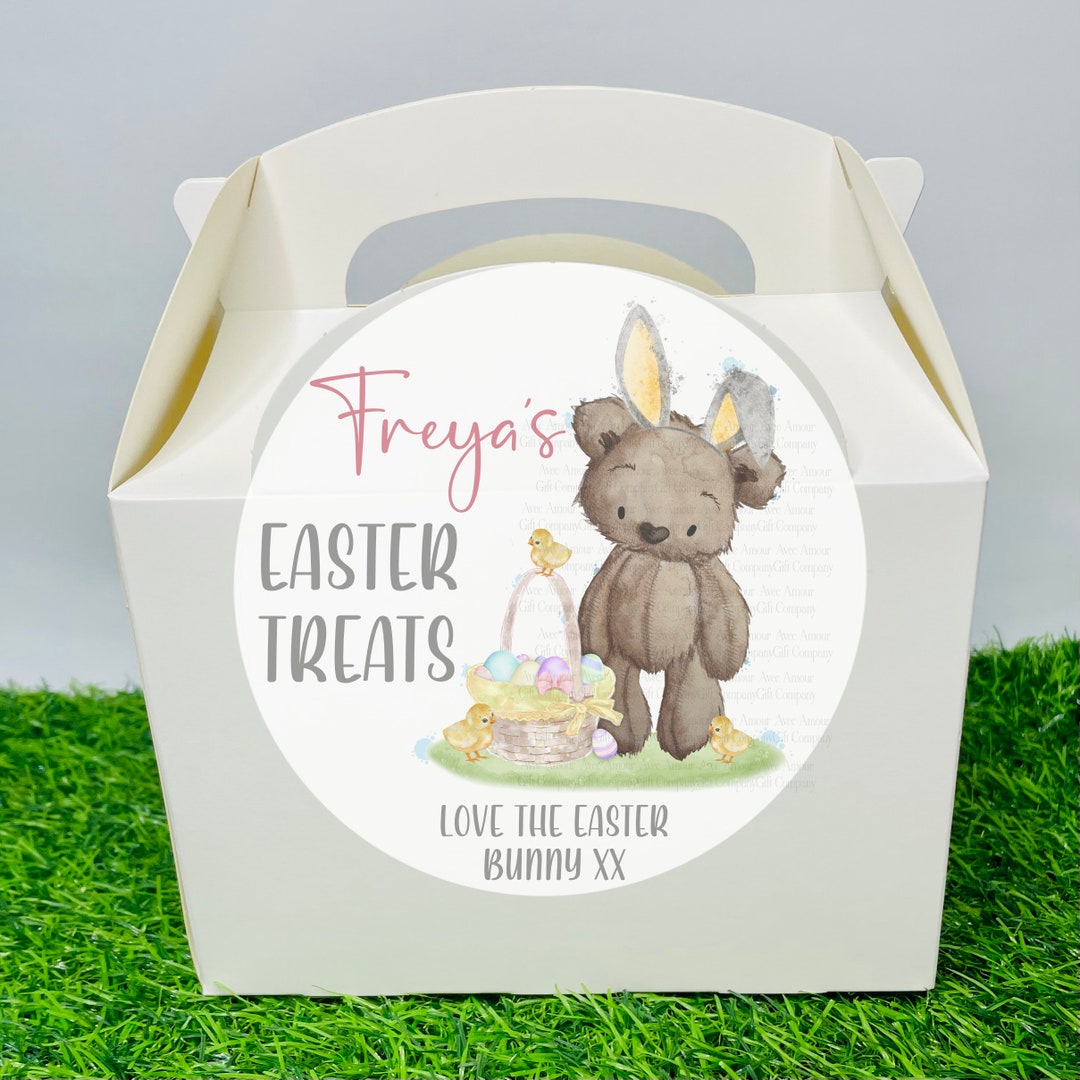 Personalised Bear Easter Treat Box Cute Easter Teddy Party - Etsy