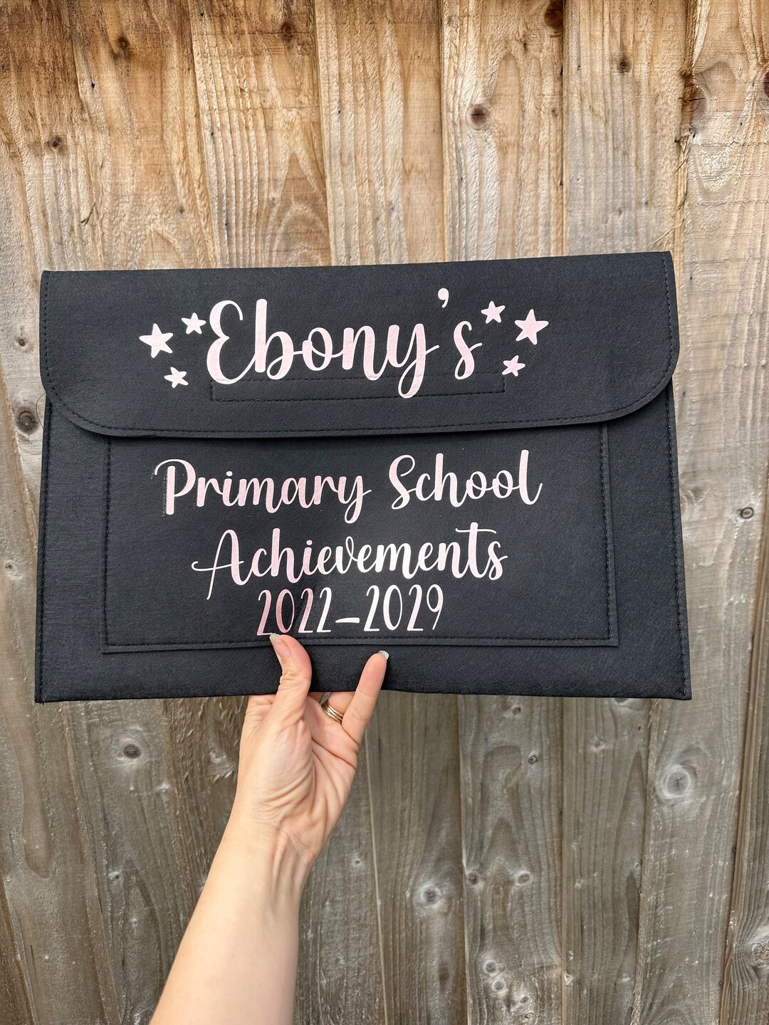 Personalised Primary School Achievement Wallet, Felt Certificate Wallet ...
