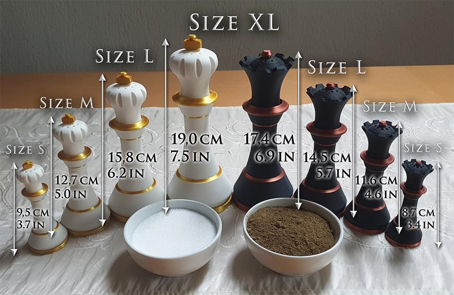 Chess King / Queen Salt & Pepper Shaker (different Sizes) - Etsy