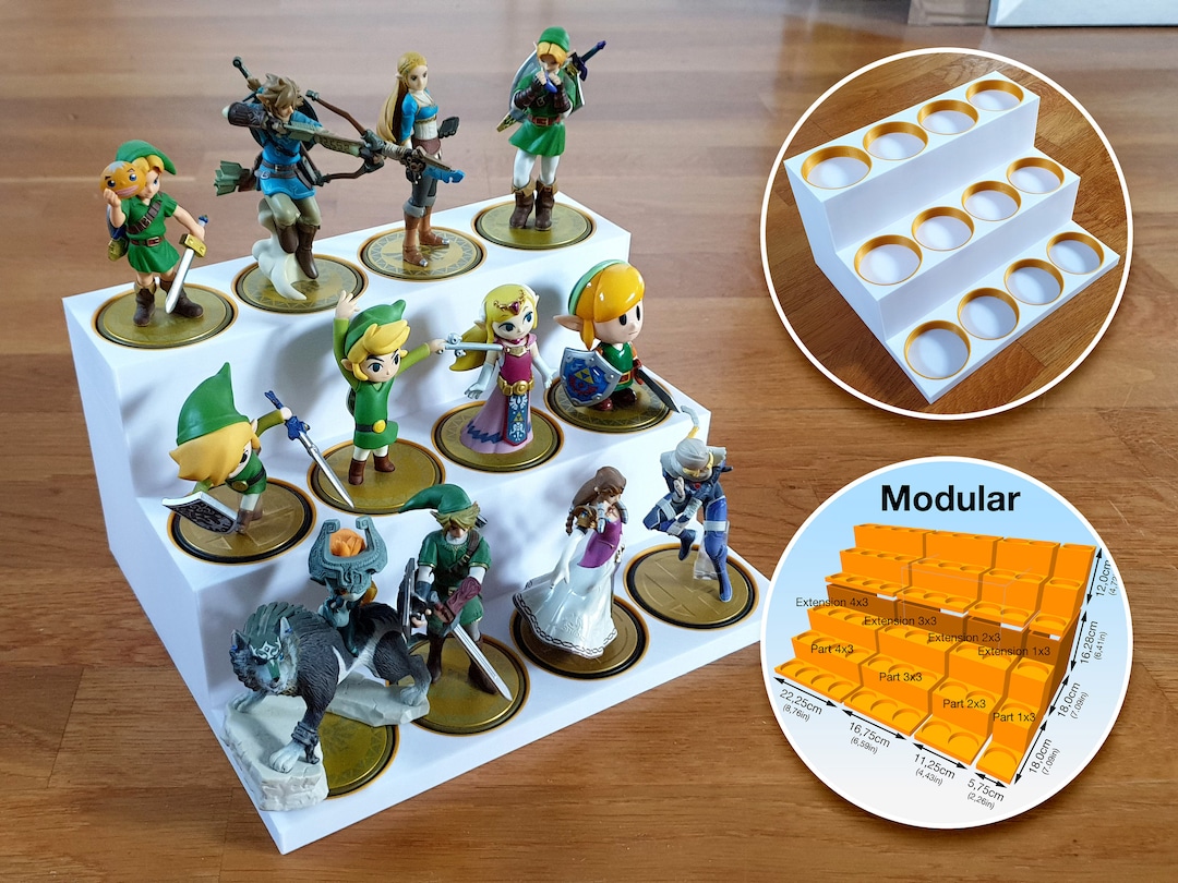 Modular Figure Display Stand With Optional Colored Rings 3D Printing ...