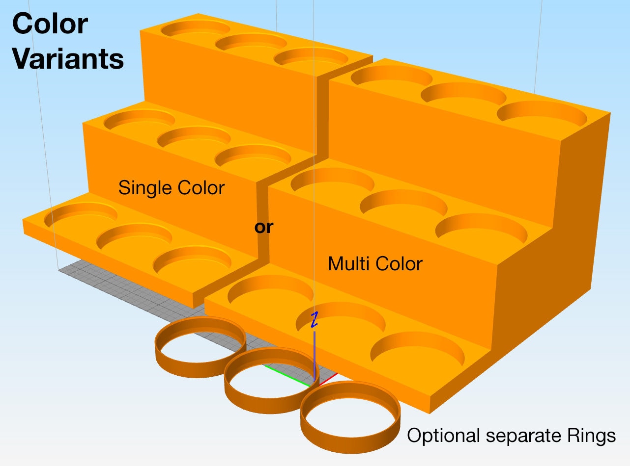 3D Printed Modular Minifigure Display Stand With Colored Rings - Etsy