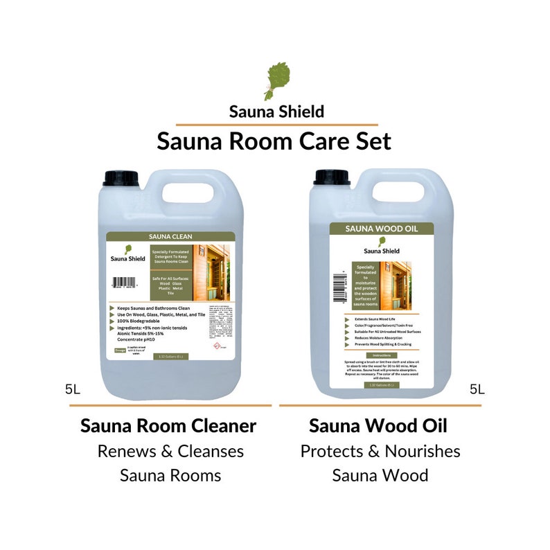 Sauna Room Care Set: Sauna Wood Oil & Sauna Wood/room Cleaner With ...