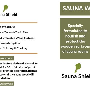 Sauna Shield Sauna Wood Oil Protects & Nourishes Sauna Wood - Etsy
