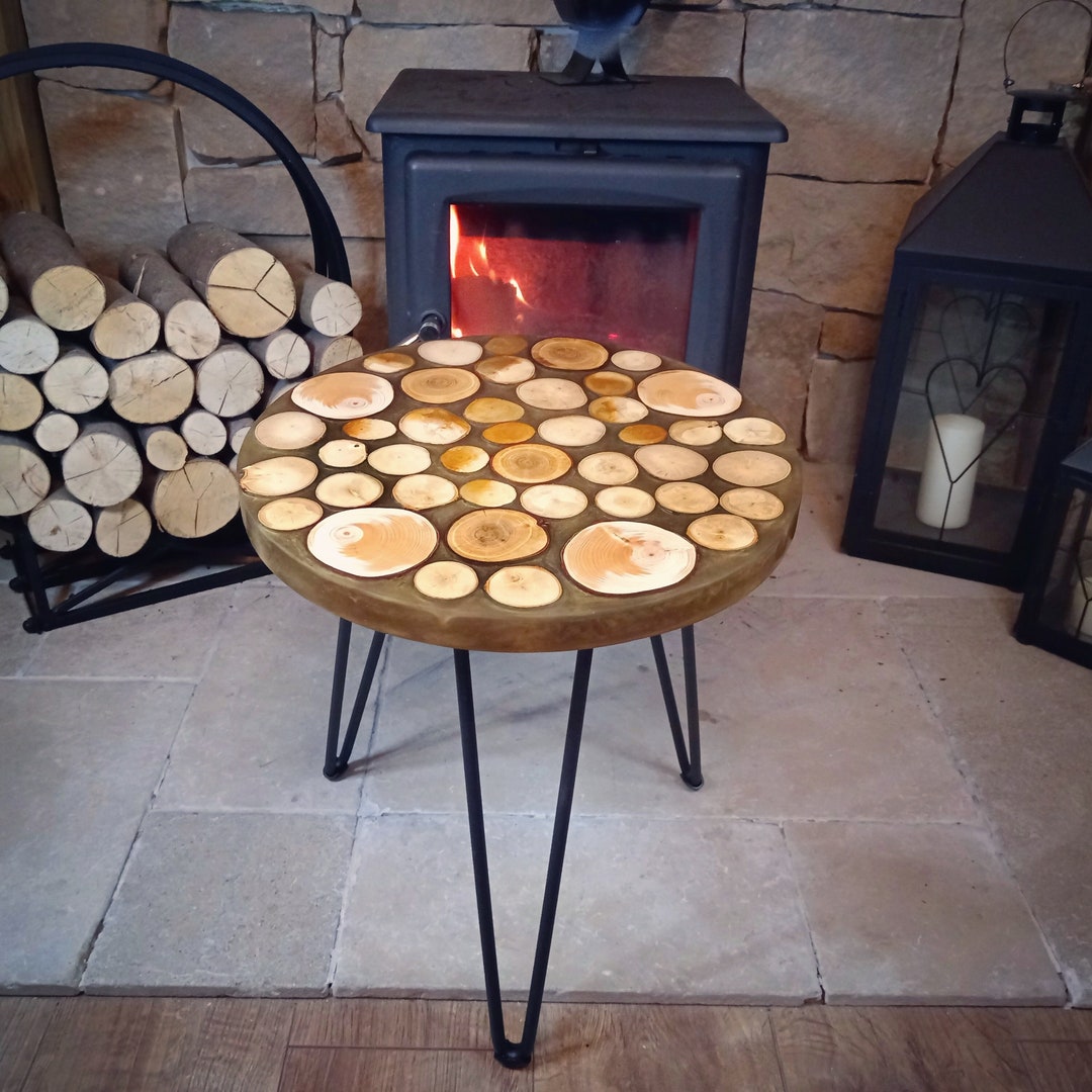 Gold Custom Glossy Semi- Transparent Wood Epoxy Resin Coffee Table Home ...