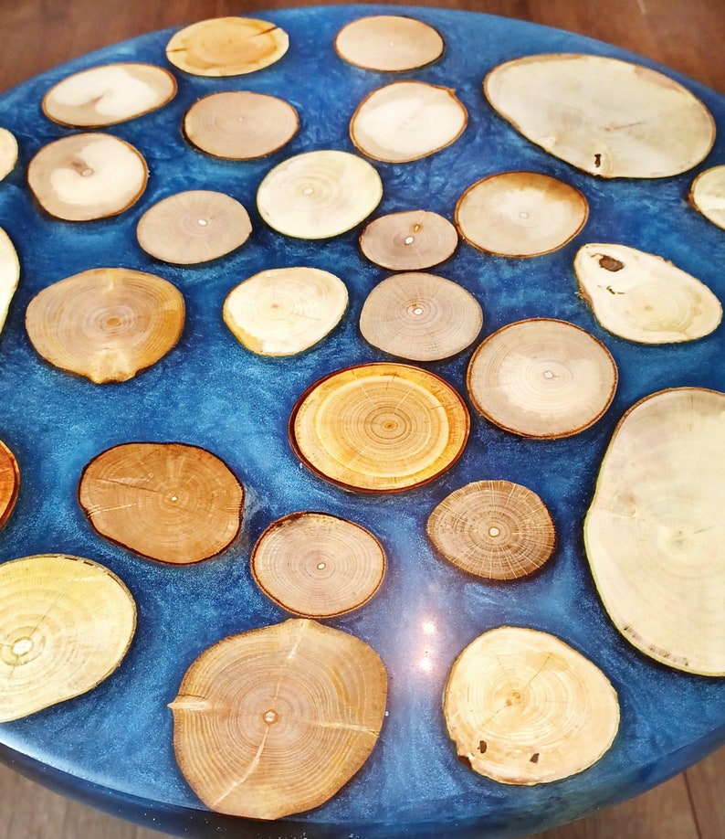 Custom Glossy Semi- Transparent Wood Epoxy Resin Coffee Table Home and ...