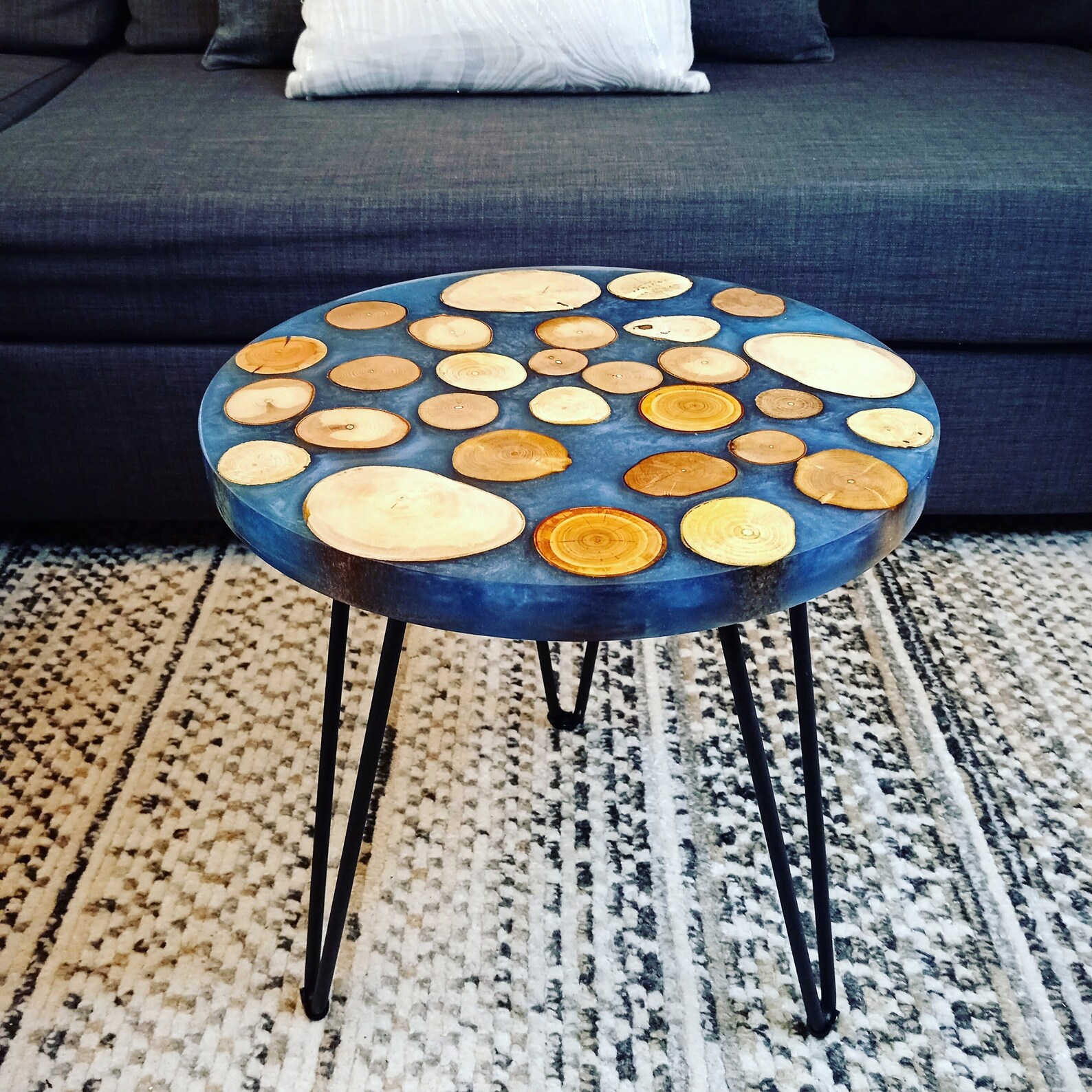 Custom Glossy Semi- Transparent Wood Epoxy Resin Coffee Table Home and ...