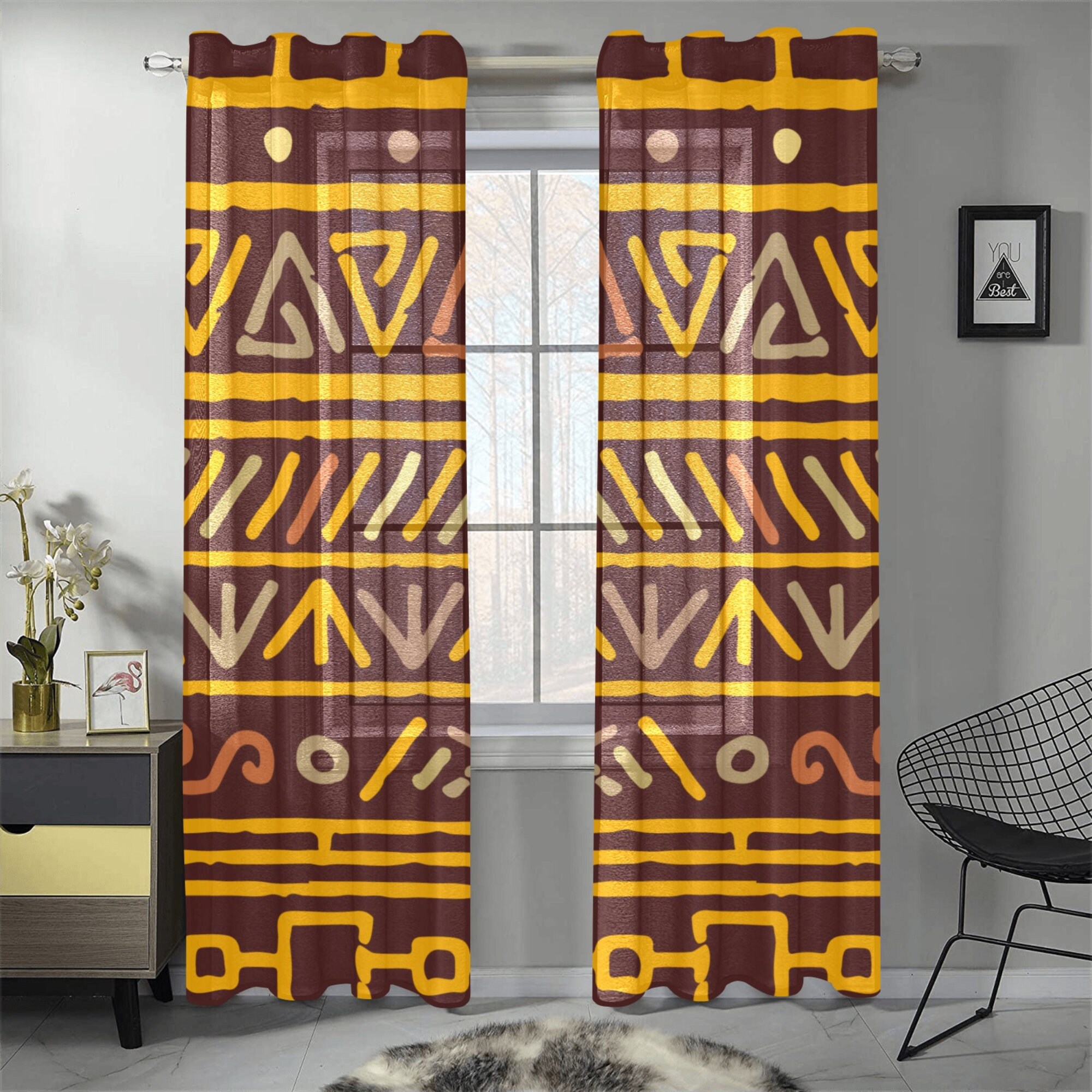 African Print Sheer Curtains 2 piece African Print Window - Etsy