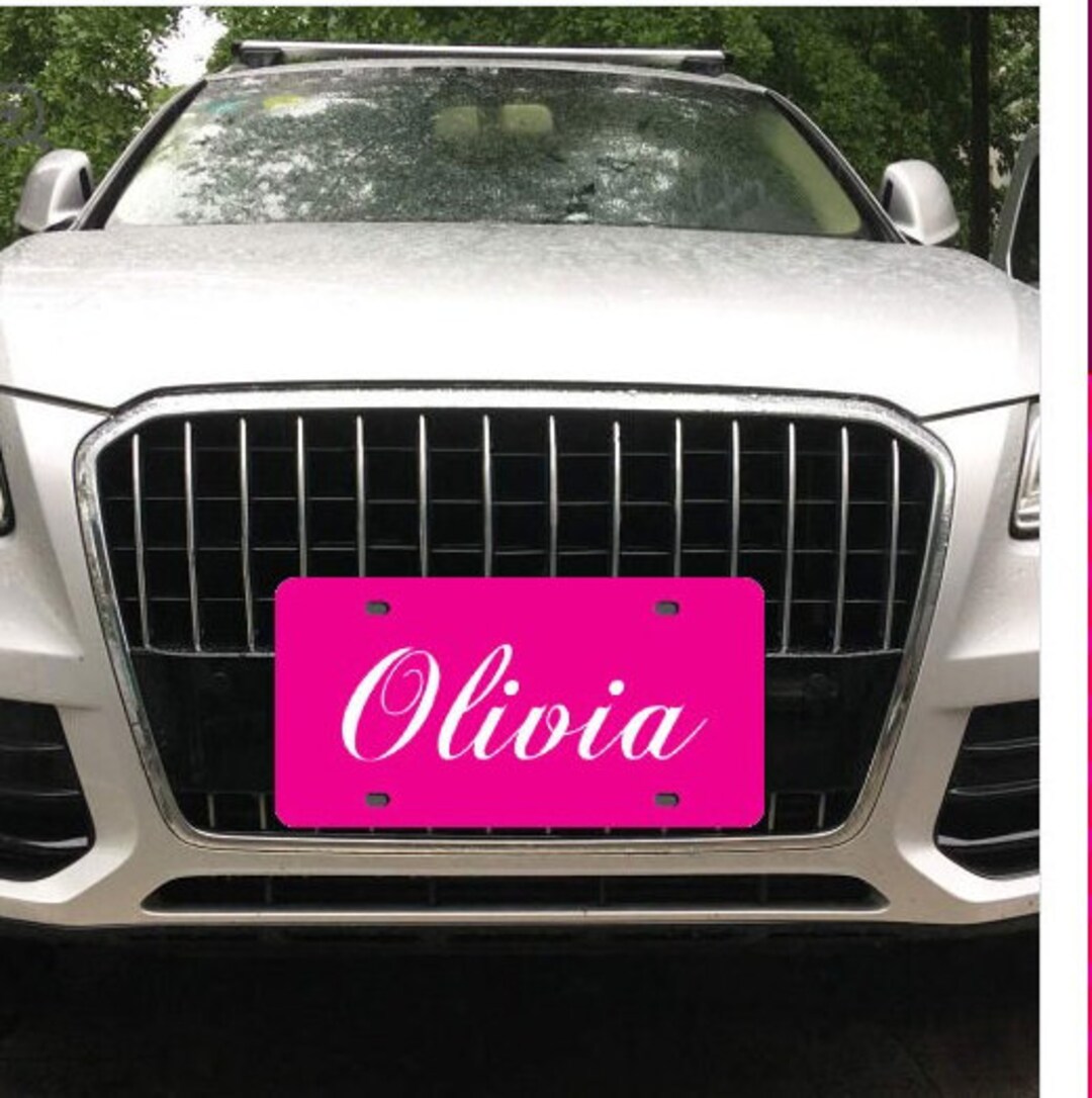 Customized Pink and White License Plates/ Pink Aluminum - Etsy