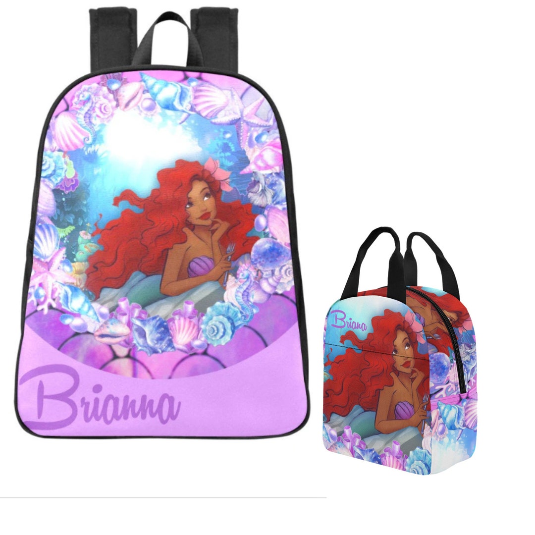 Personalized Mermaid Backpack, Black Mermaid School Bag, Black Girl ...
