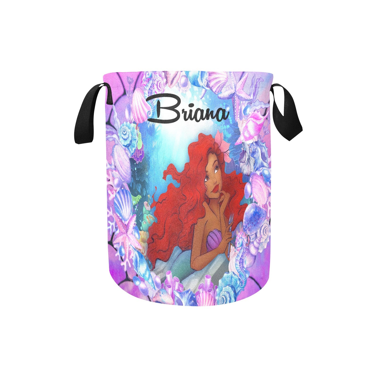 Personalized Mermaid Laundry Baskets Black Mermaid Laundry - Etsy