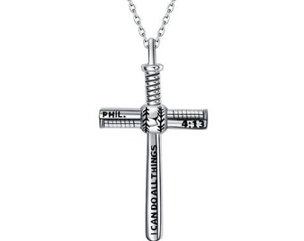 Cross Baseball Bat Necklace - Etsy