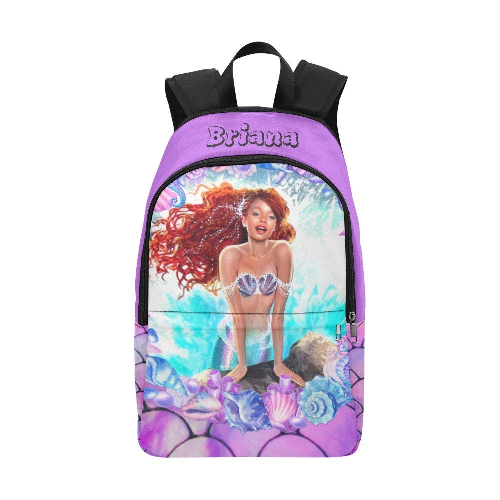 Personalized Mermaid Backpack Set, Black Mermaid School Bag, Lunch Bag ...