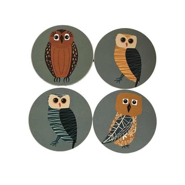 Owl Coasters - Etsy