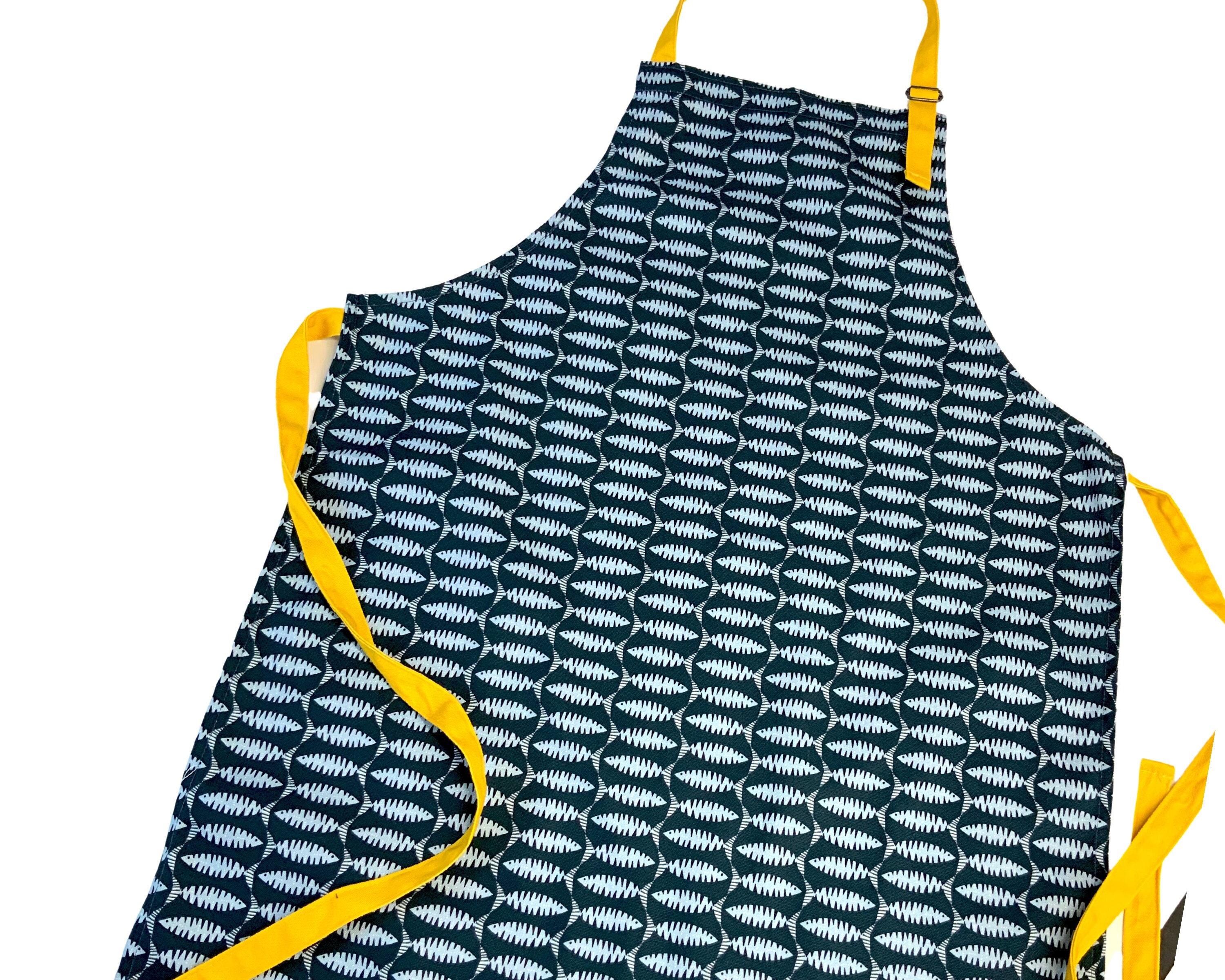 Mackerel Fish Design Apron, Coastal Kitchen Gift, Fish Lover Apron Gift ...