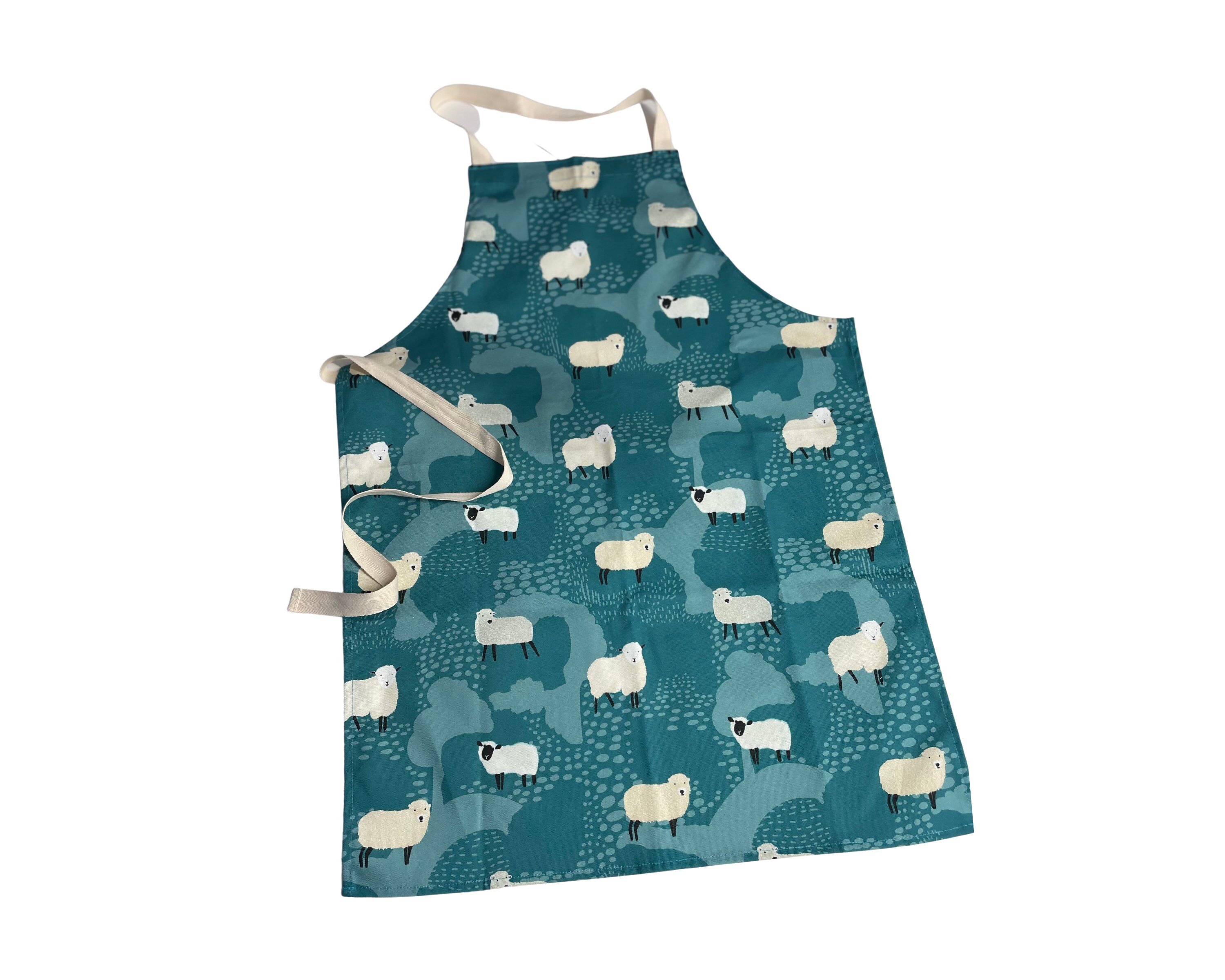 Dartmoor Sheep Apron, Teal Blue Apron With Sheep Design, Country ...