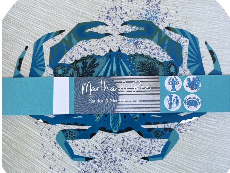 Coastal Table Mats, Beach Style Table Mats, Fish Place Settings, Round ...