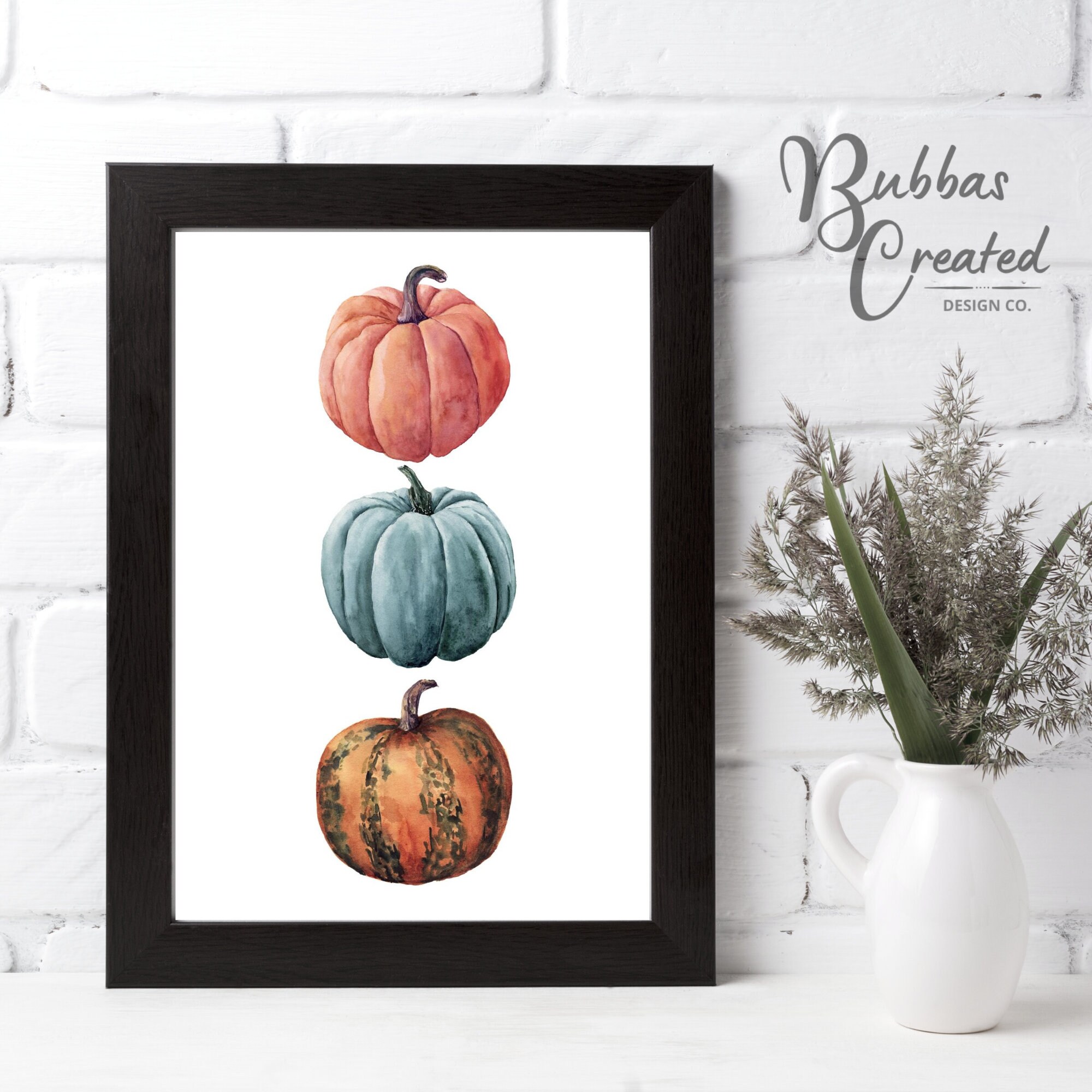 Pumpkin Printable Art Wall Decor Fall Digital Art Autumn - Etsy