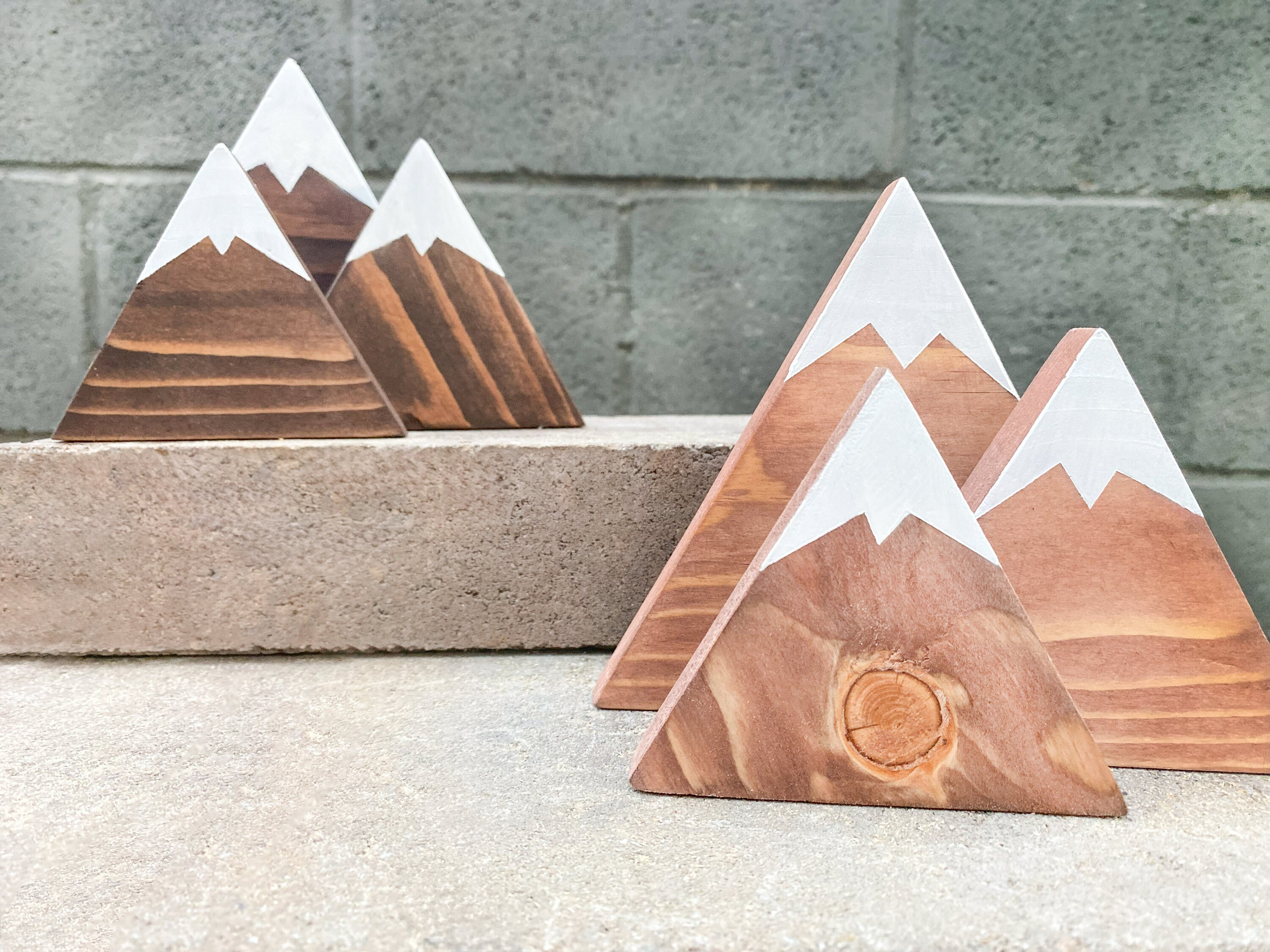 Mountain Decor Wood Triangles Mountain Set Small Mountains Nursery ...