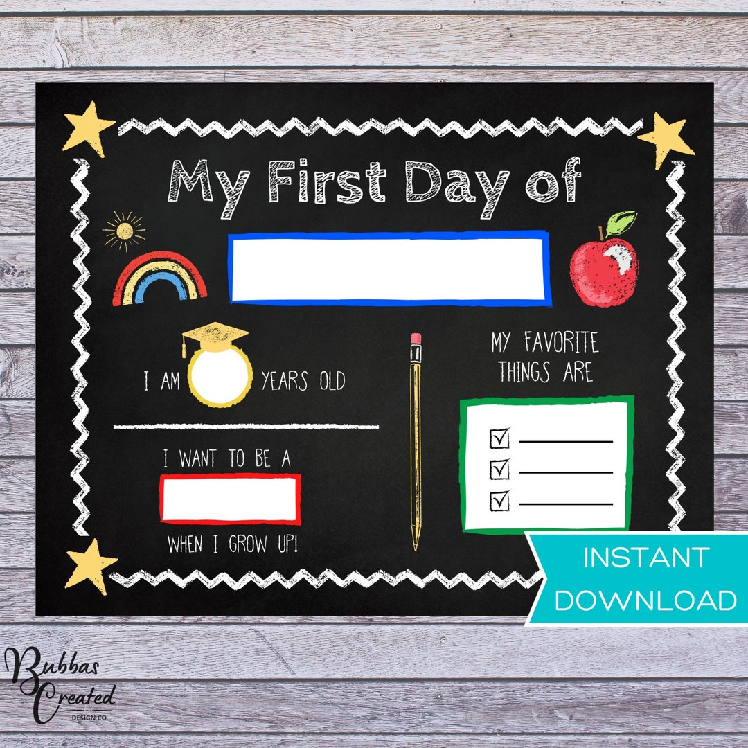 Back to School Chalk Board Printable - Etsy