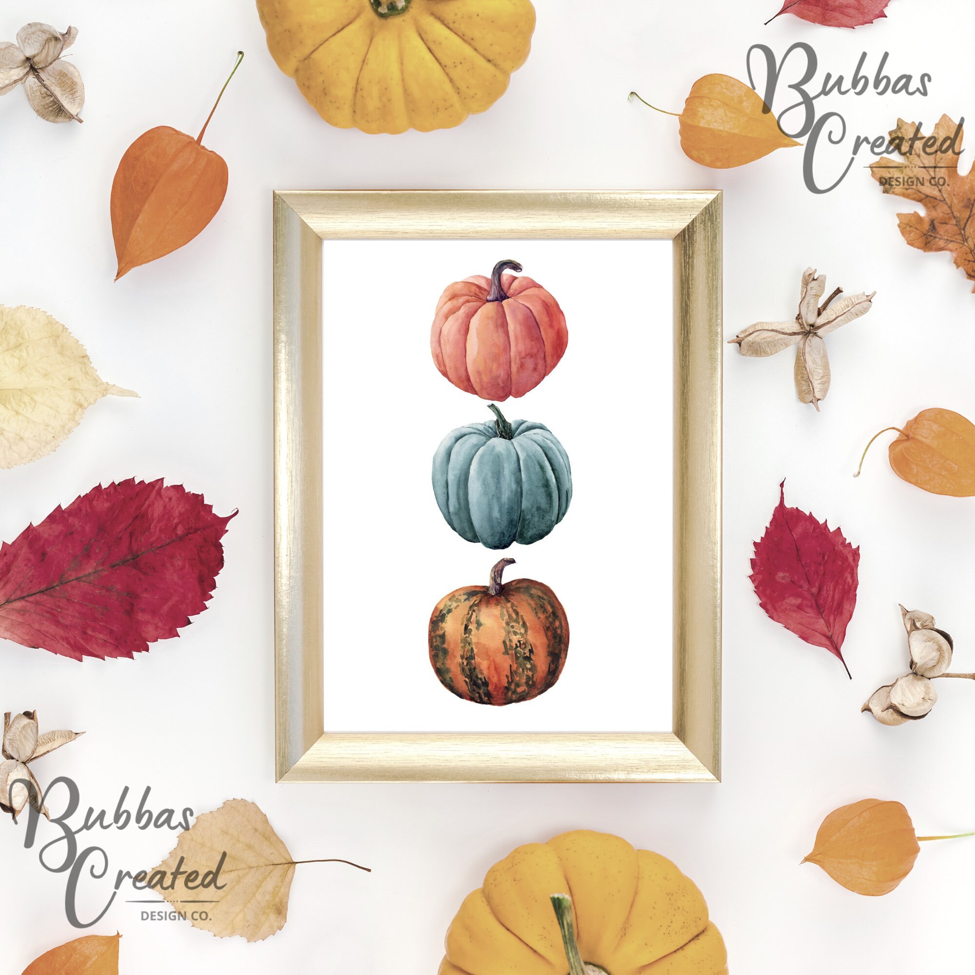 Pumpkin Printable Art Wall Decor Fall Digital Art Autumn - Etsy