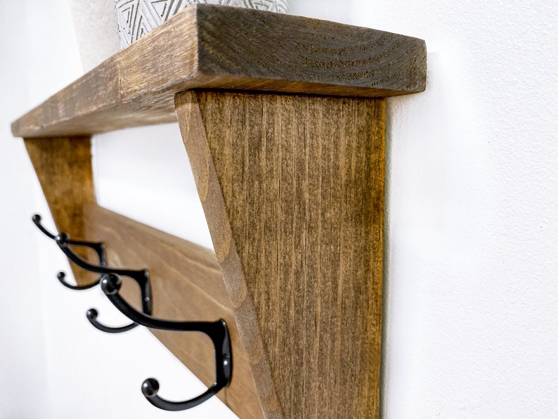 Rustic Wall Coat Rack Farmhouse Mounted Coat Rack With Shelf Entryway ...