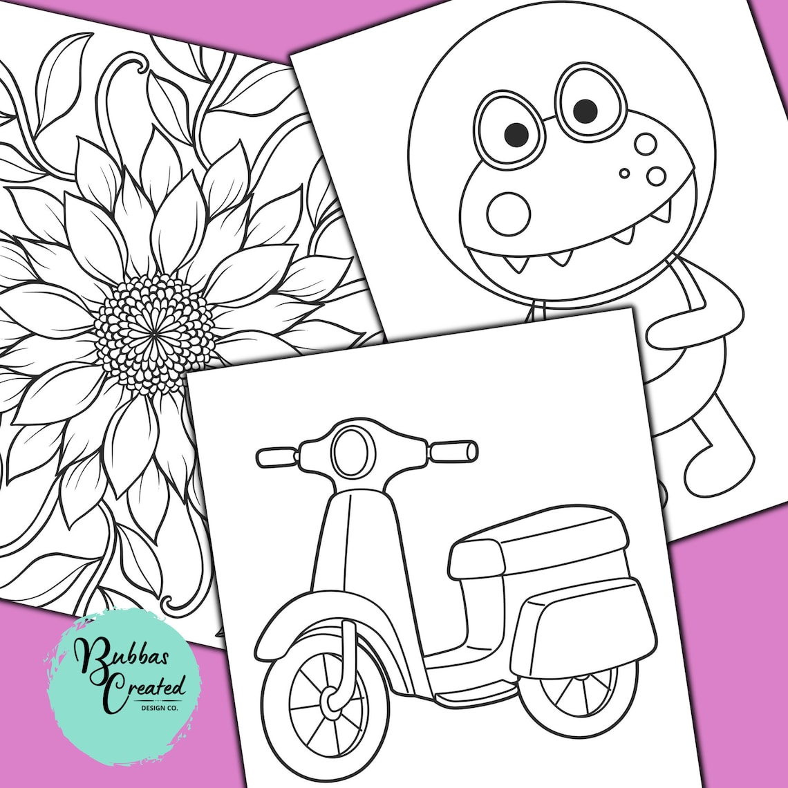 50 Coloring Sheets, Random Coloring Book, Adult Coloring Pages ...