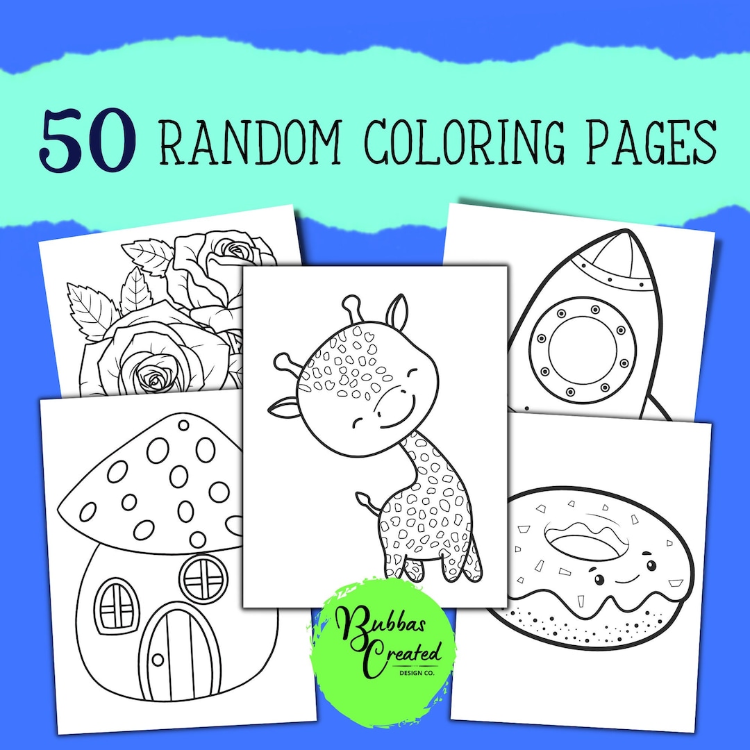 50 Coloring Sheets, Random Coloring Book, Adult Coloring Pages ...