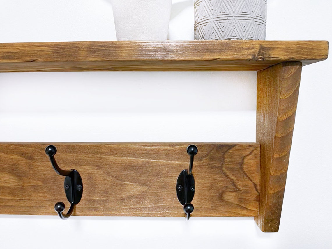Rustic Wall Coat Rack Farmhouse Mounted Coat Rack With Shelf Entryway ...