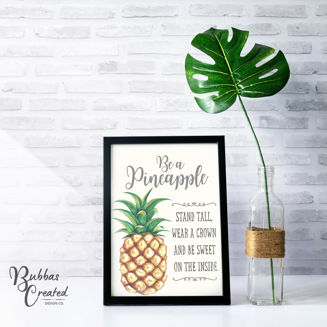 Be A Pineapple Printable Wall Decor Inspirational Wall Art - Etsy