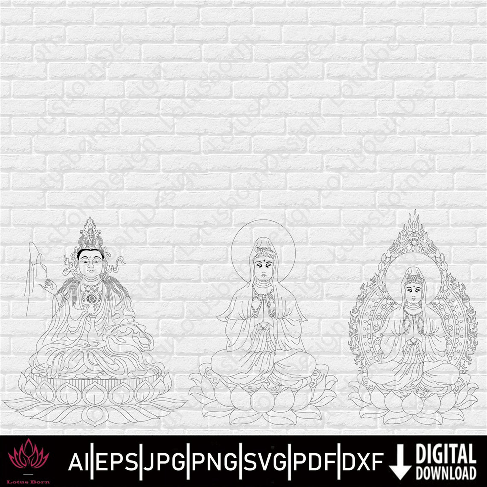 Tibetan Tantric Buddhism Portrait Sketch Padmapani,paper-cut Pattern ...