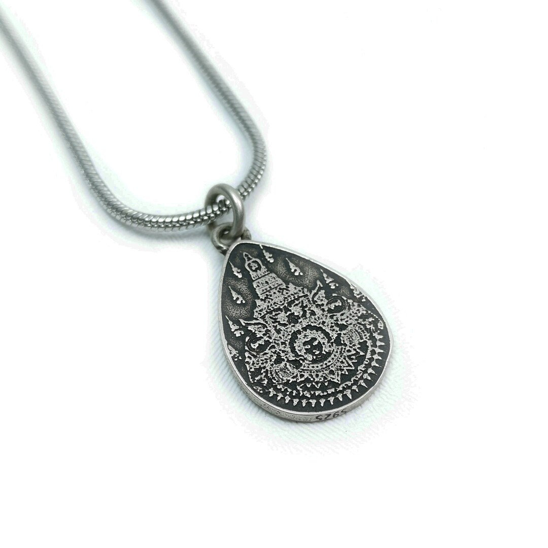 Tibetan Lucky Charm, Unique Stupa / Pagoda Pattern,silver Pendant - Etsy