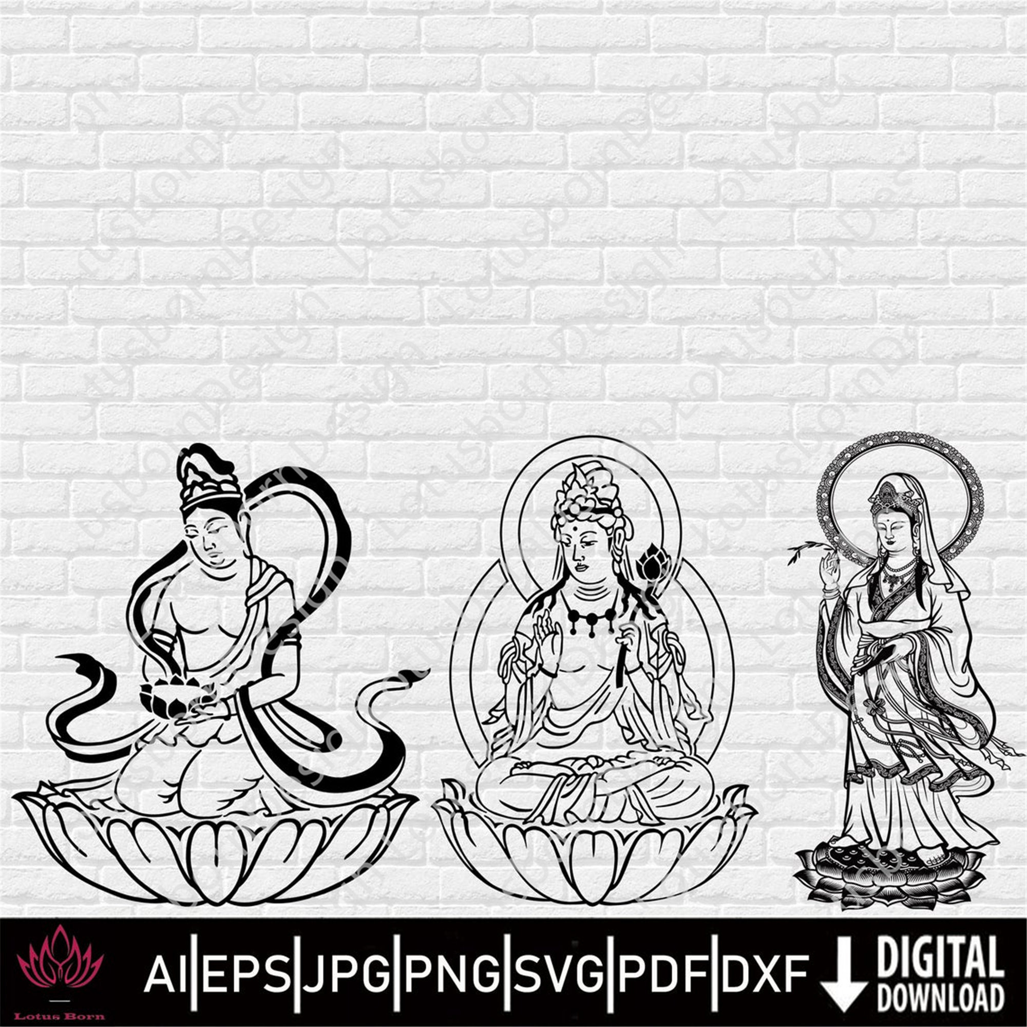 Tibetan Tantric Buddhism Portrait Sketch Padmapani,paper-cut Pattern ...