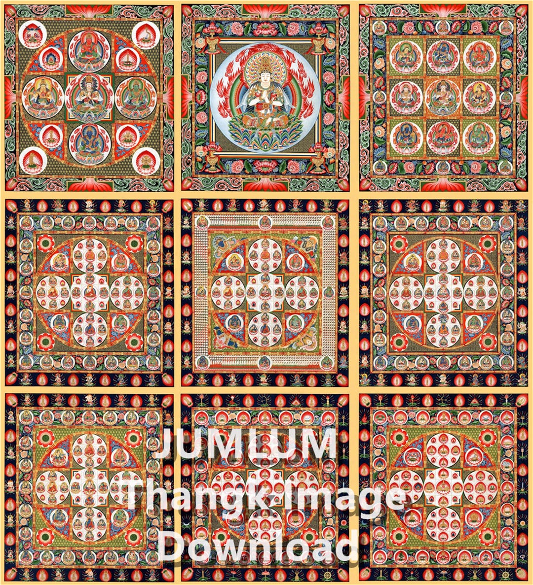 Vajradhatu Mandala Thangka 17th C. Old Version - Classical Tibetan ...