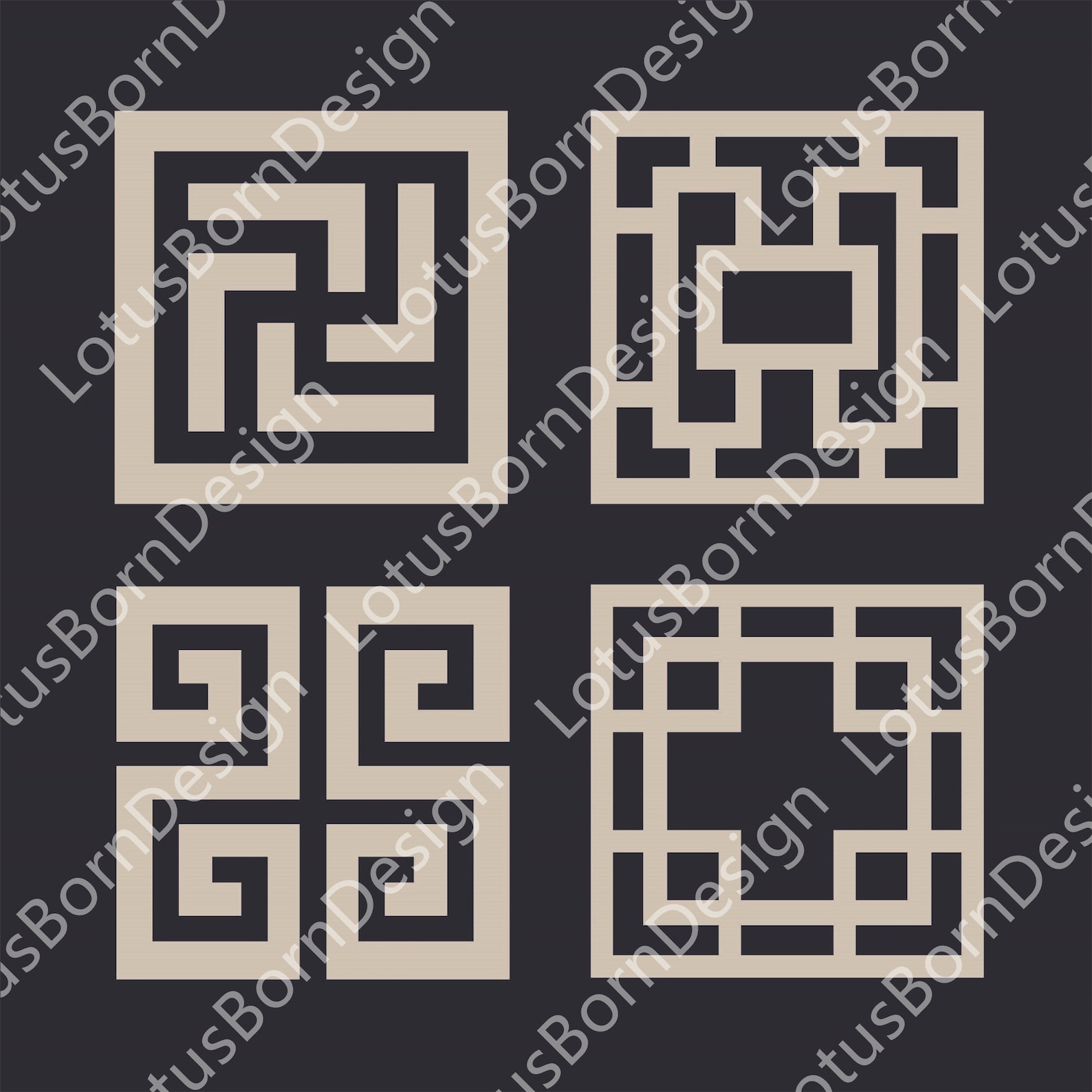 Lotusborndesign Ancient Chinese Traditional Pattern Window Grille ...